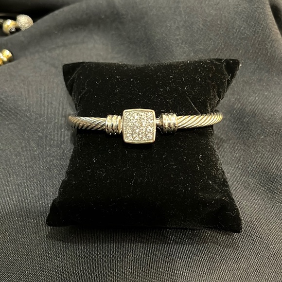 Vintage | Jewelry | Vintage Twisted Cable With Rhinestone Bracelet ...